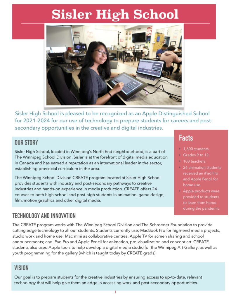Sisler High School Named Apple Distinguished School – Sisler CREATE ...